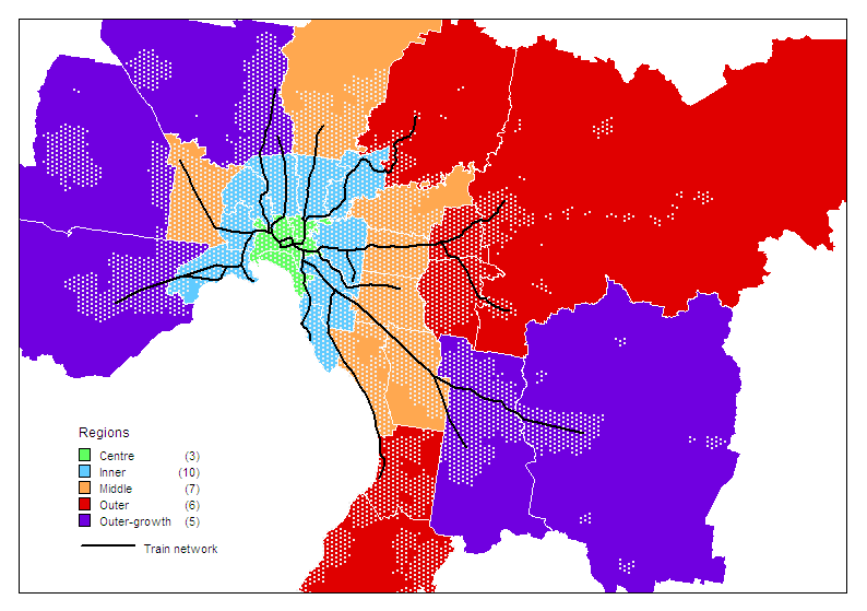 Melbourne LGA regions | Charting Transport