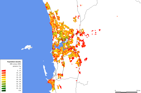 Comparing the residential densities of Australian cities (2011 ...