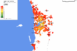 Spatial changes in Perth journey to work 2006-2011 | Charting Transport