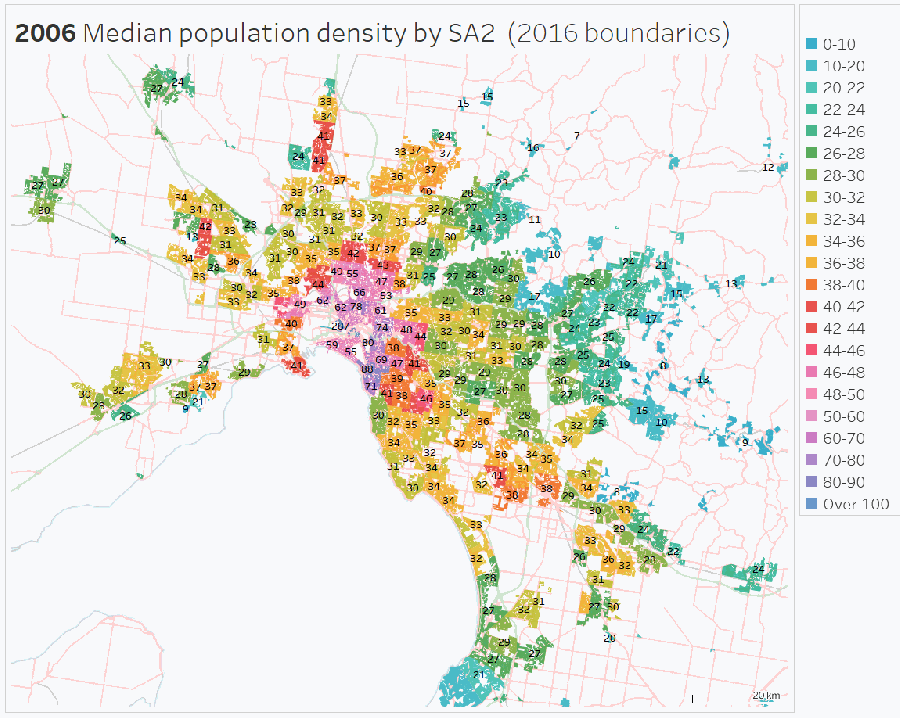 How is Melbourne’s population density changing? (2006-2016) | Charting ...