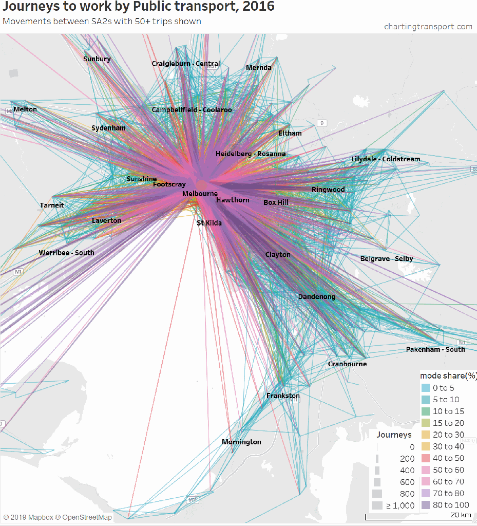 Mapping Melbourne’s journeys to work | Charting Transport