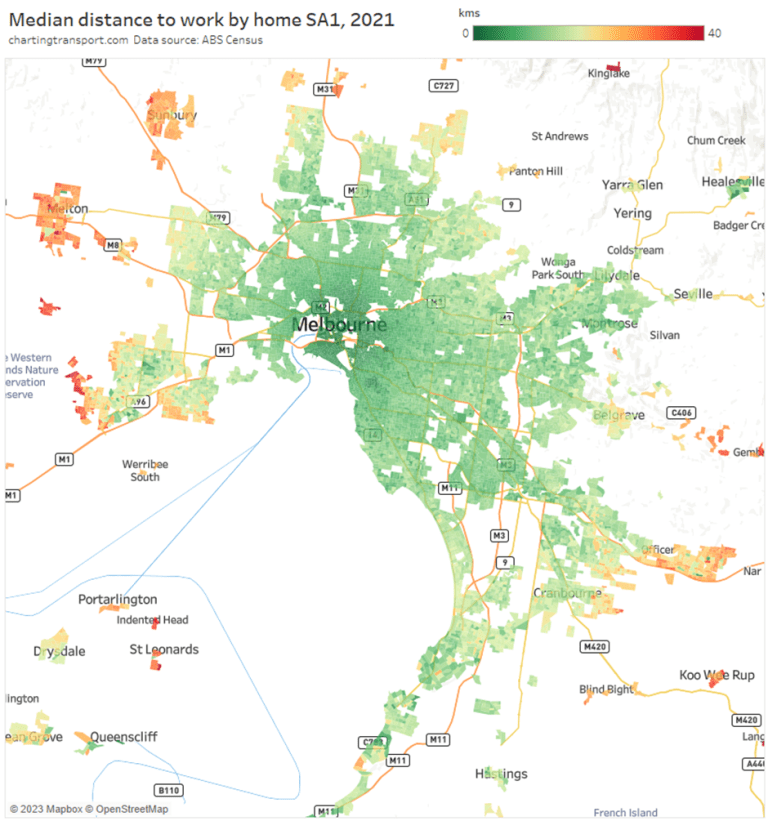 How do commuting distances vary across Melbourne and Victoria ...