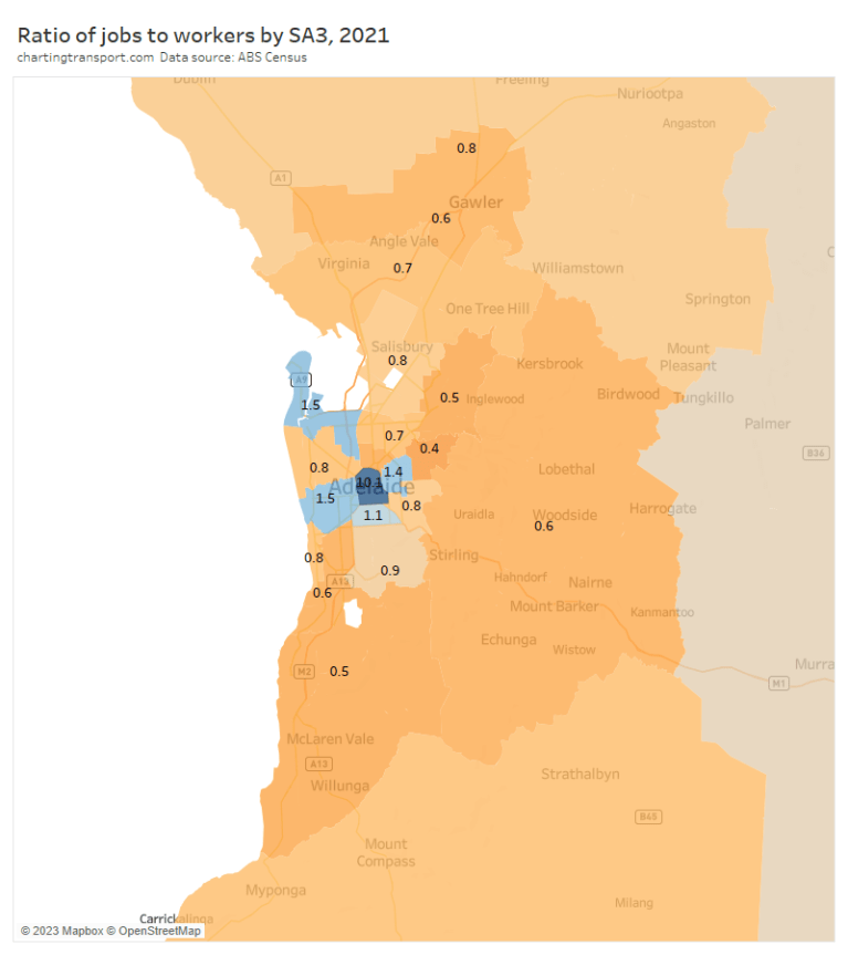 How do commuting distances vary across Australian cities? | Charting ...
